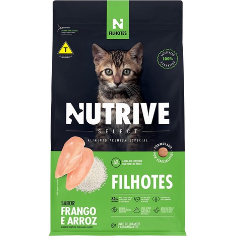 Nutrive Select Gatos Filhotes Frango e Arroz 1kg | Shopee Brasil