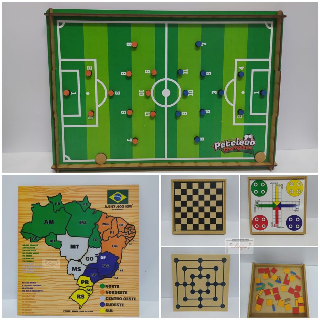 Combo Futebol de moeda, Mapa educativo e Tabuleiro de Dama , Ludo e ...