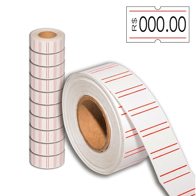 Etiqueta Preço 12mm x 21mm x 10 Metros Tarja Corpel - Unitário - 01551 ...