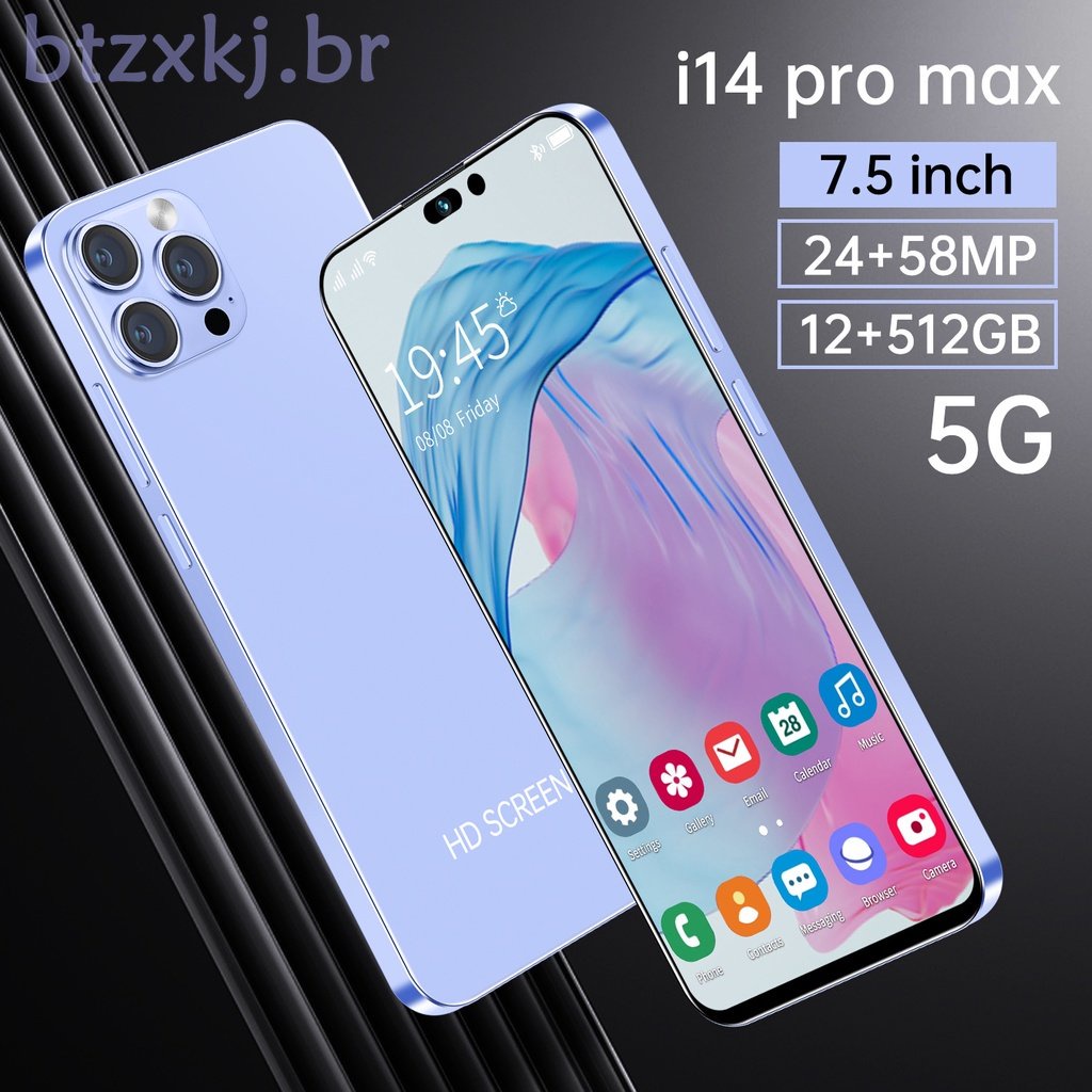 Btzxxkj.br [Versão Global] i14pro max Nova Tela Grande De Chegada 7,5 ...