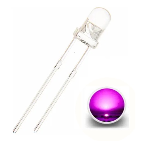 Kit 10x Leds Rosa Difuso (Lente branca) 5mm para Protoboard Arduino ...