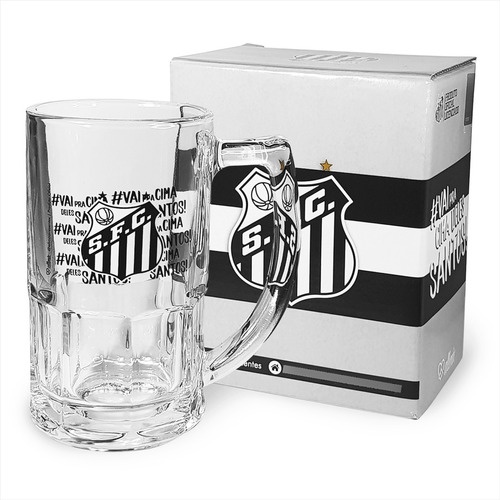 Caneca De Vidro Chopp Cerveja Bristol 340ml Luva Santos Fc | Shopee Brasil