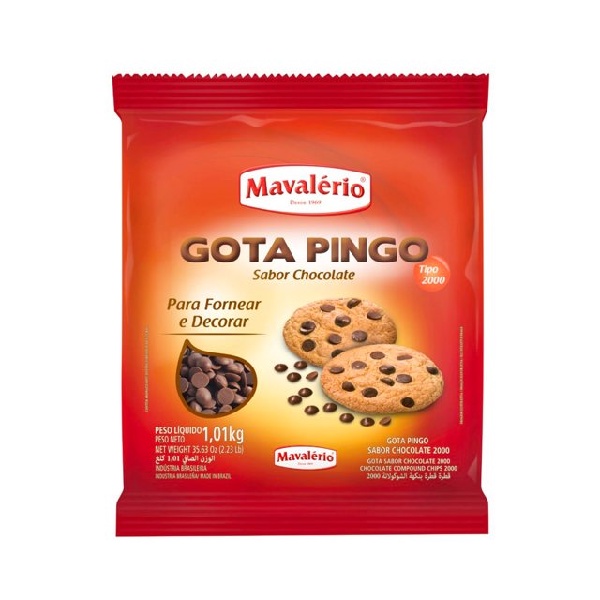 Chocolate gota pingo para fornear e decorar tipo 2000 1,01kg Mavalério ...