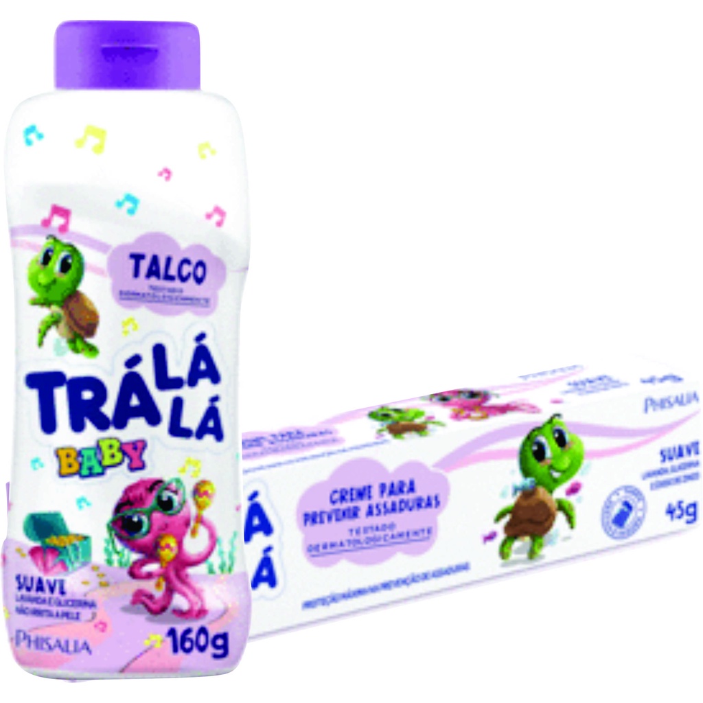 Kit tra la la baby suave talco + creme anti assaduras | Shopee Brasil