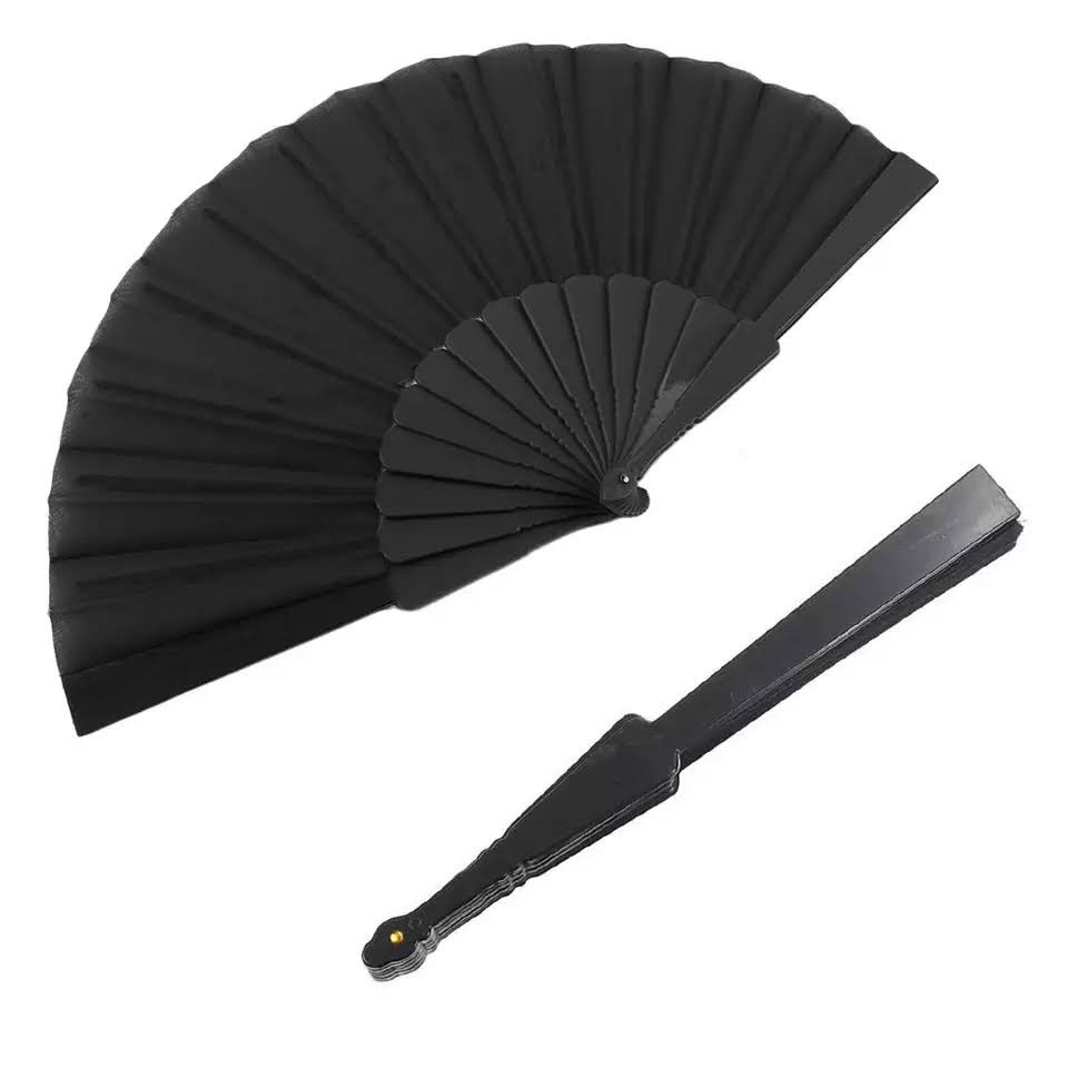 Leque de mão compacto liso cor única - Escorrega o Preço