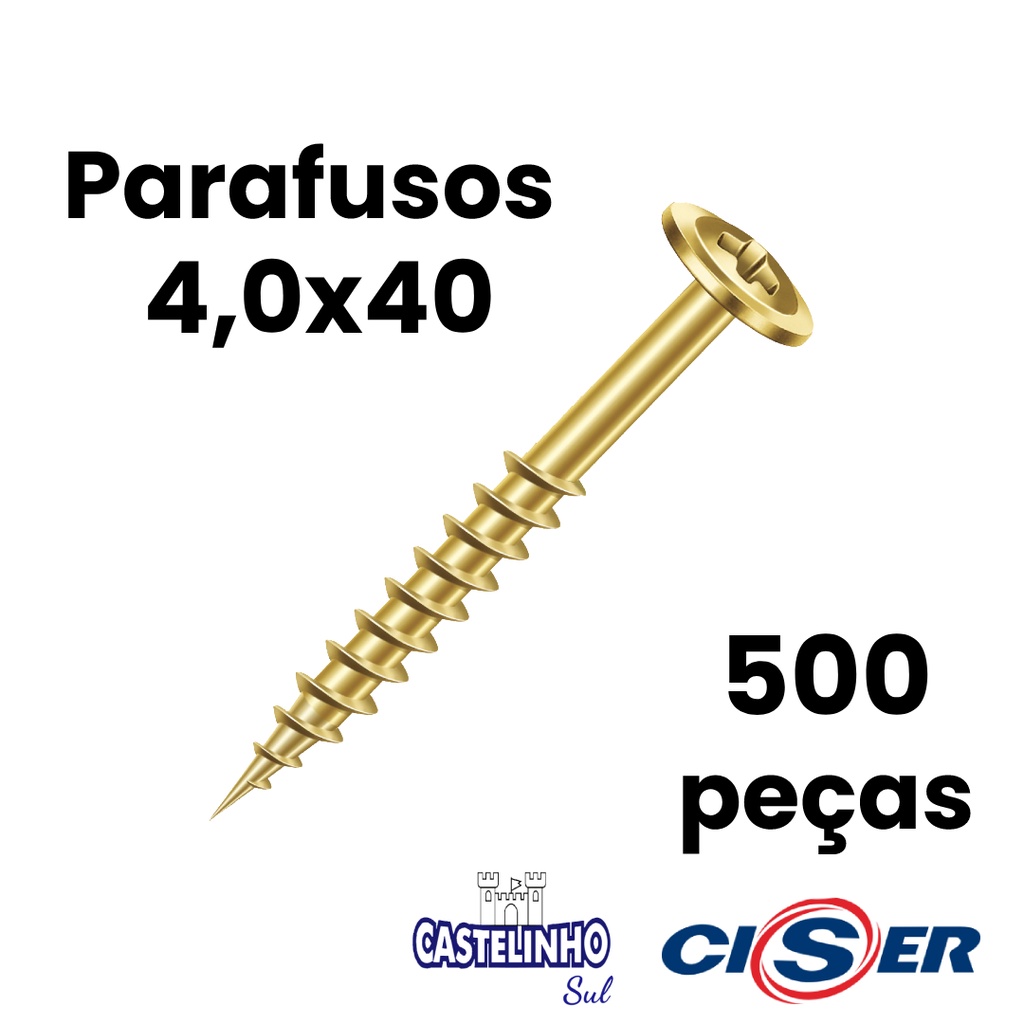 Parafuso Flangeado Philips 4,0x40 P/ Madeira - 500un Caixa | Shopee Brasil