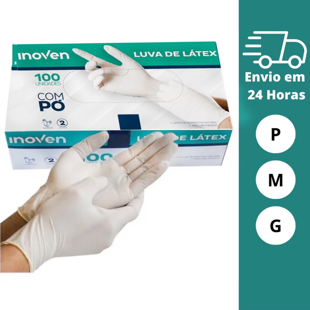 Luva Latex Procedimento C/ Po Inoven 100 unidades Luva multiuso (ENVIO ...