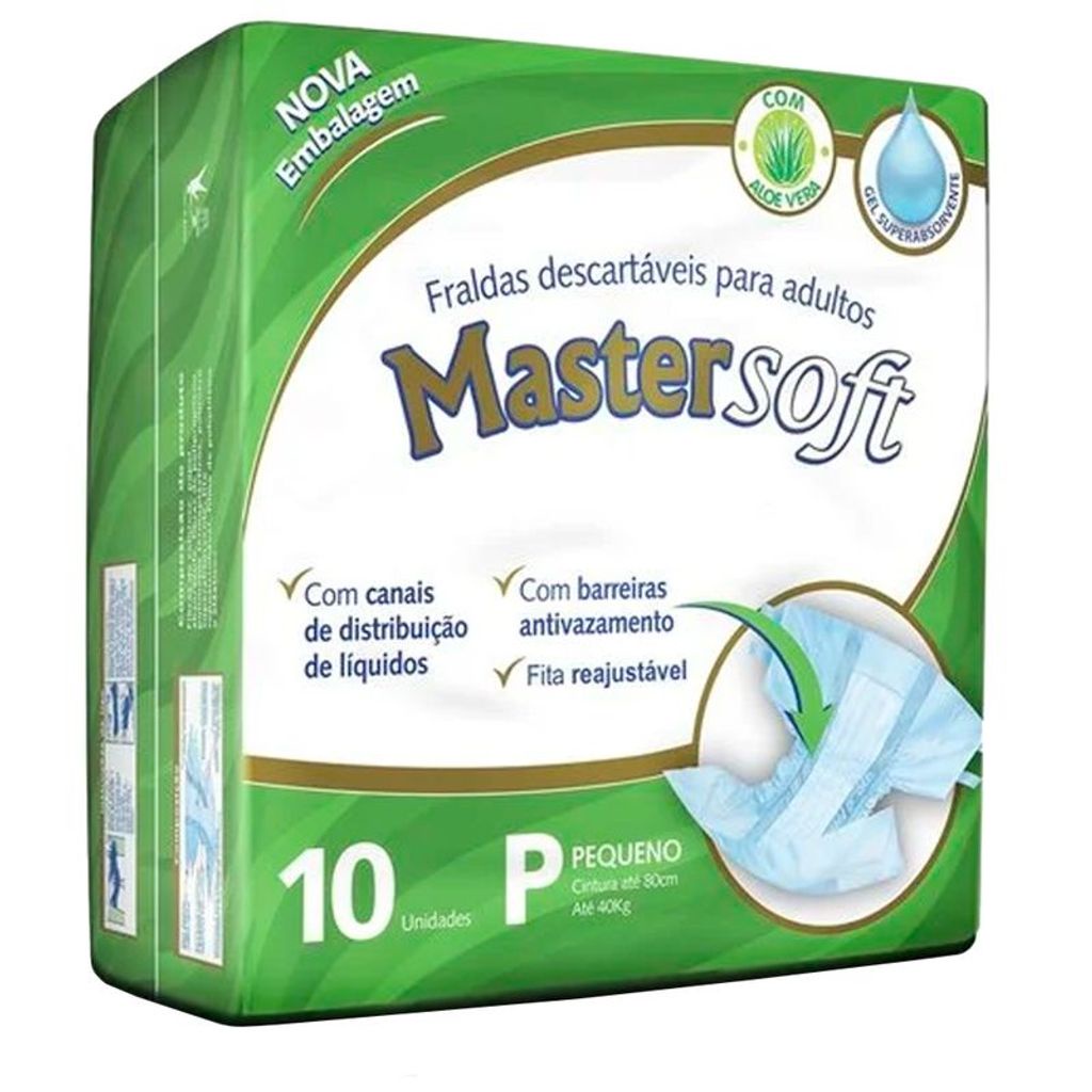 Fralda Geriátrica Mastersoft Regular P 10 Unidades | Shopee Brasil