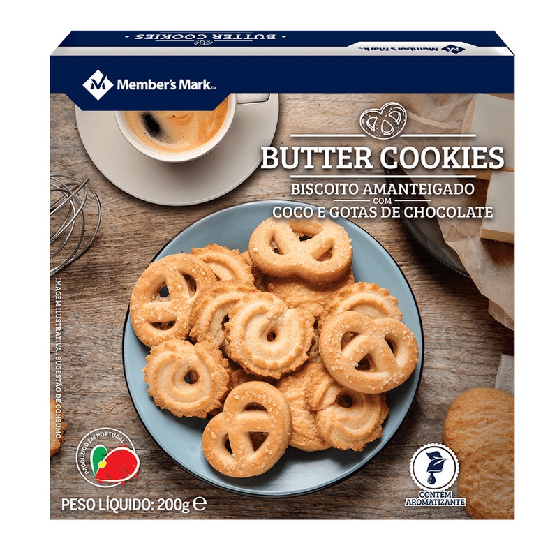 Biscoito Butter Cookies Coco Chocolate 200g Member's Mark Importado ...