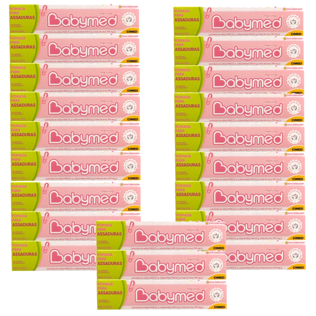 Kit 24x Babymed Pomada Contra Assaduras Rosa 45g | Shopee Brasil