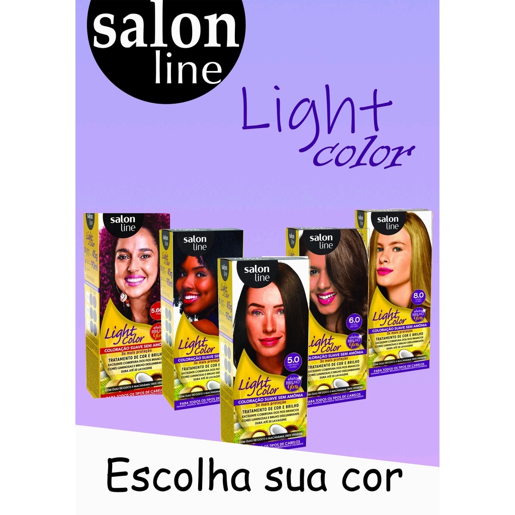 Coloração suave Light Color - Salon Line - Várias cores | Shopee Brasil