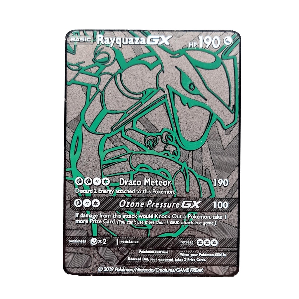 Carta Pokemon Em Metal Rayquaza Gx - Colecionador | Cartinhas Pokémon ...