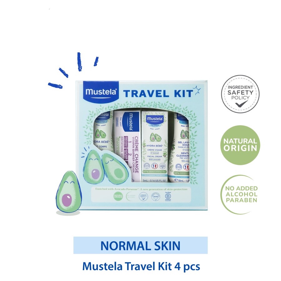 Kit De Viagem Mustela | Cuidados Com A Pele Bebê De Sensível | Shopee ...