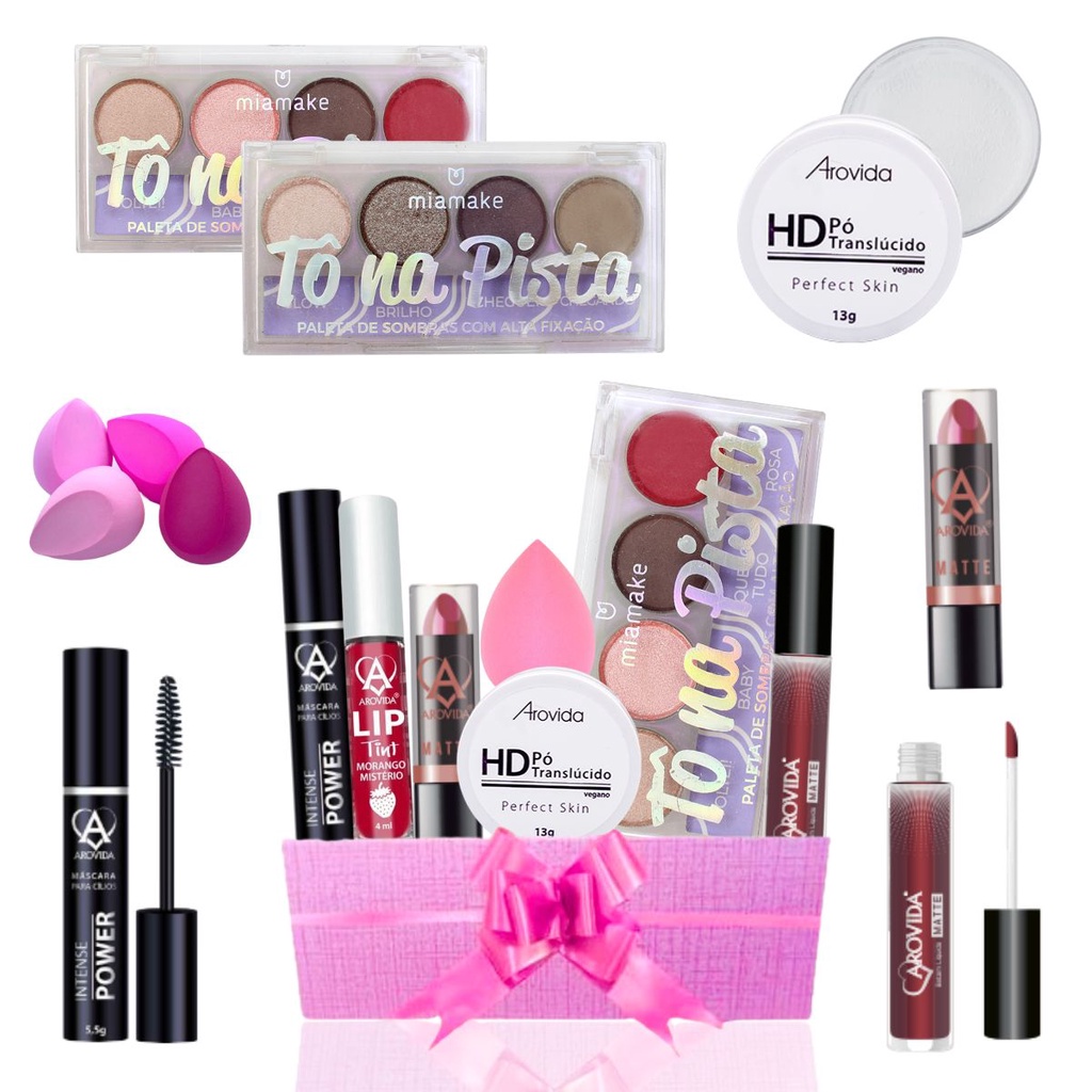 Kit de Maquiagem Completo c/ Paleta e Pó Translucido | Shopee Brasil