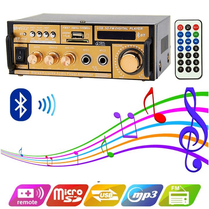 Amplificador Modulo Bluetooth De Alta Qualidade Cor Preto BT118 ...
