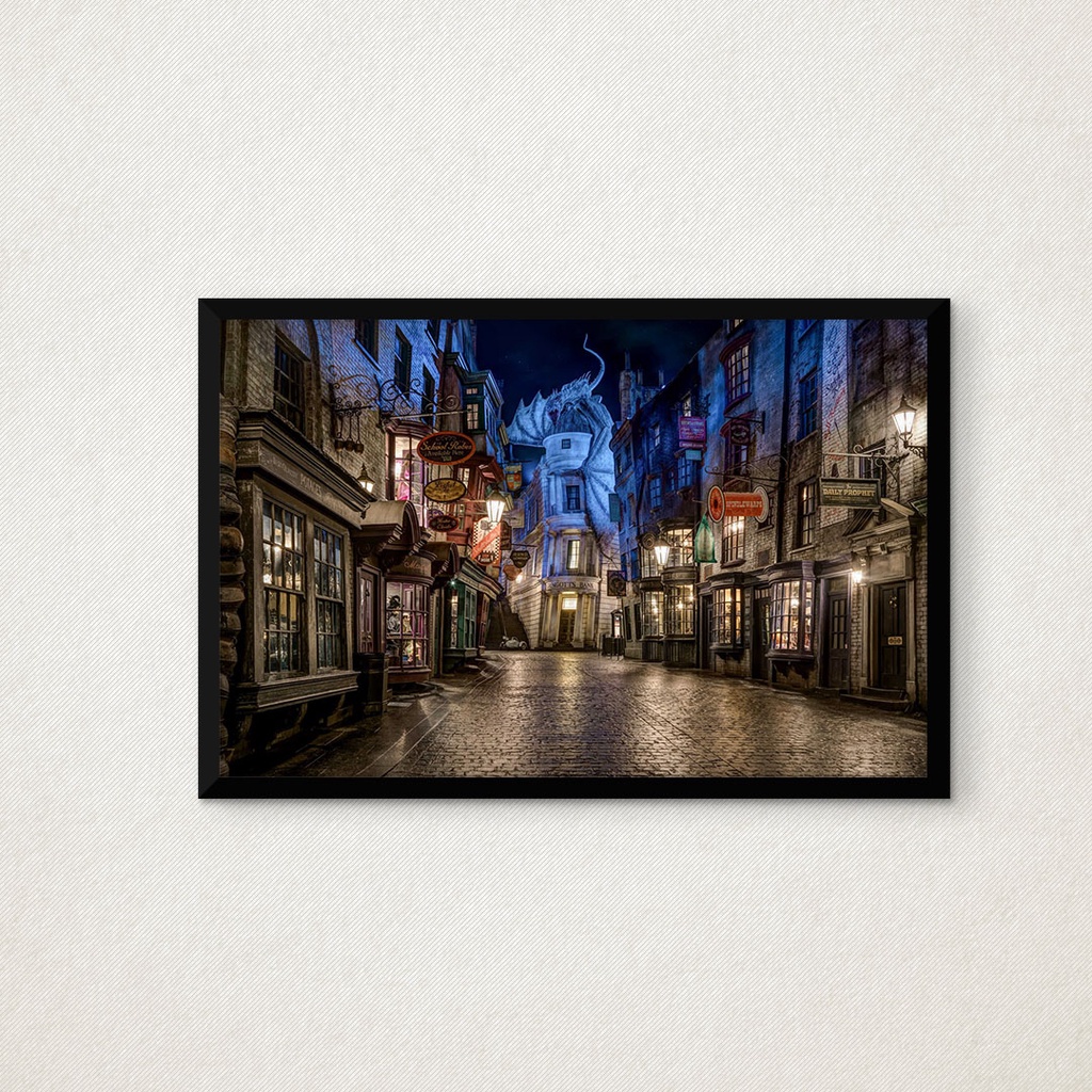 Quadro Decorativo Beco Diagonal Harry Potter Banco Gringotes Sala ...