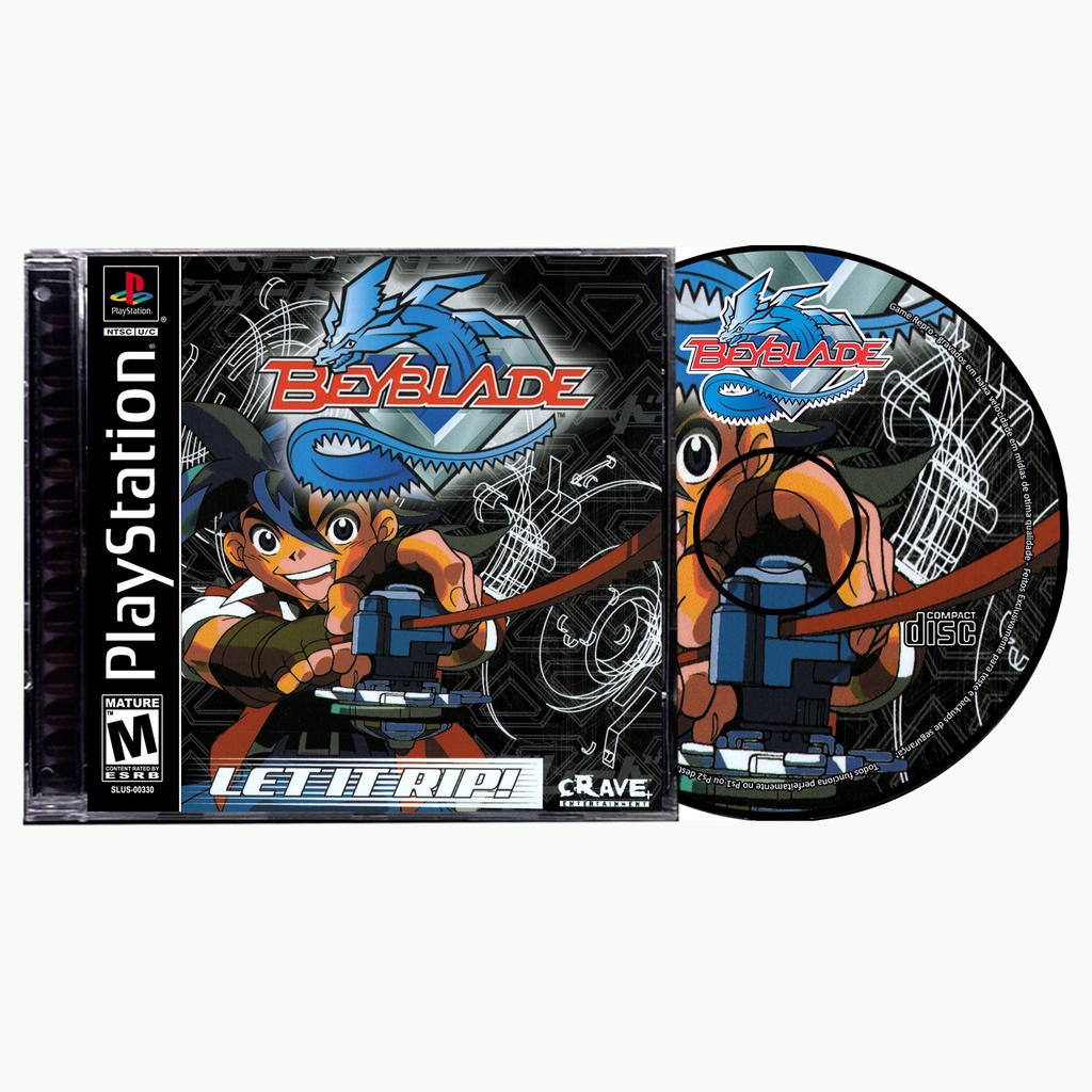 BEYBLADE - LET IT RIP - JOGO para Ps1 / Playstation 1 + Capa + Encartes ...