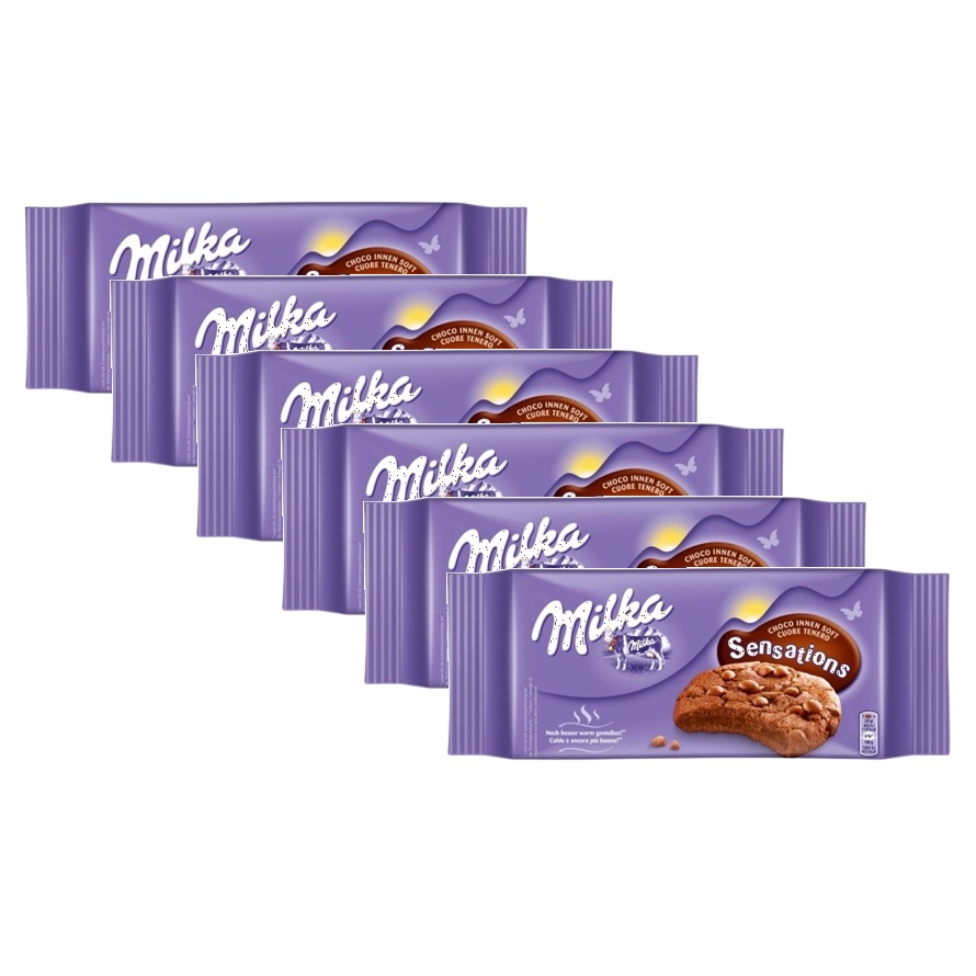 6 Milka Sensations Choco Cookies Recheados Chocolate 156g | Shopee Brasil