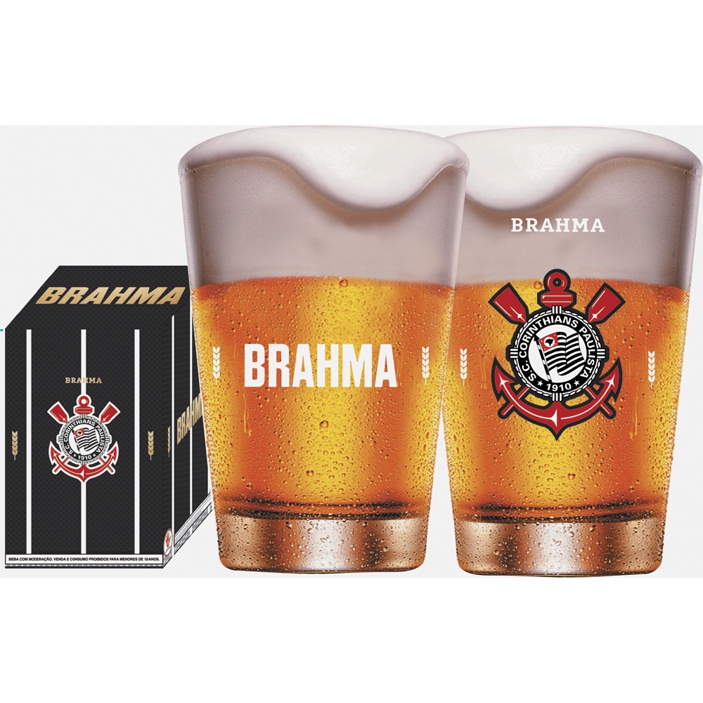 Copo Licenciado Corinthians Para Cerveja Chopp Brahma 350ml | Shopee Brasil