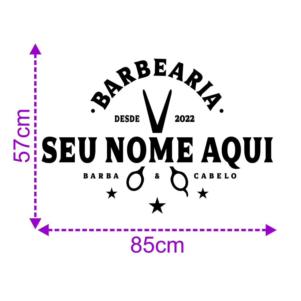 Adesivo (57x85cm) Barbearia Barber Shop Navalha Tesoura Pole Haircut ...