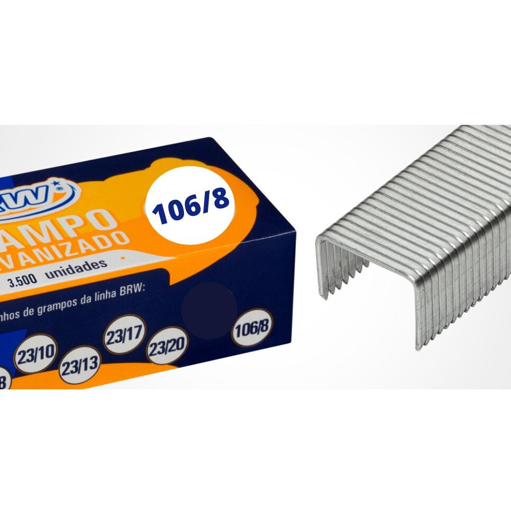 GRAMPO ROCAMA GALVANIZADO BRW 106/8 C/2500 UNIDADES | Shopee Brasil