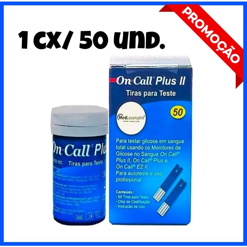 Tiras De Teste Glicemia On Call Plus II cx/50 und. | Shopee Brasil