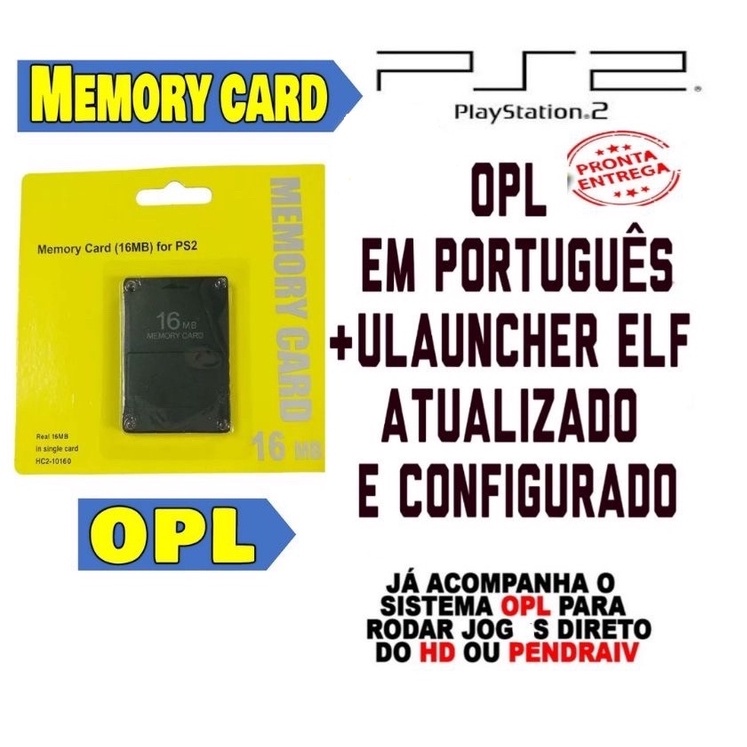 MEMORY CARD 16MB para PLAYSTATION 2 com OPL + ULAUNCHELF | ATUALIZADO 2022 | Shopee Brasil