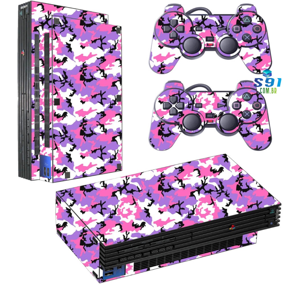 Skin PS2 Fat Adesivo Pelicula Protetora Camo Lilac | Shopee Brasil