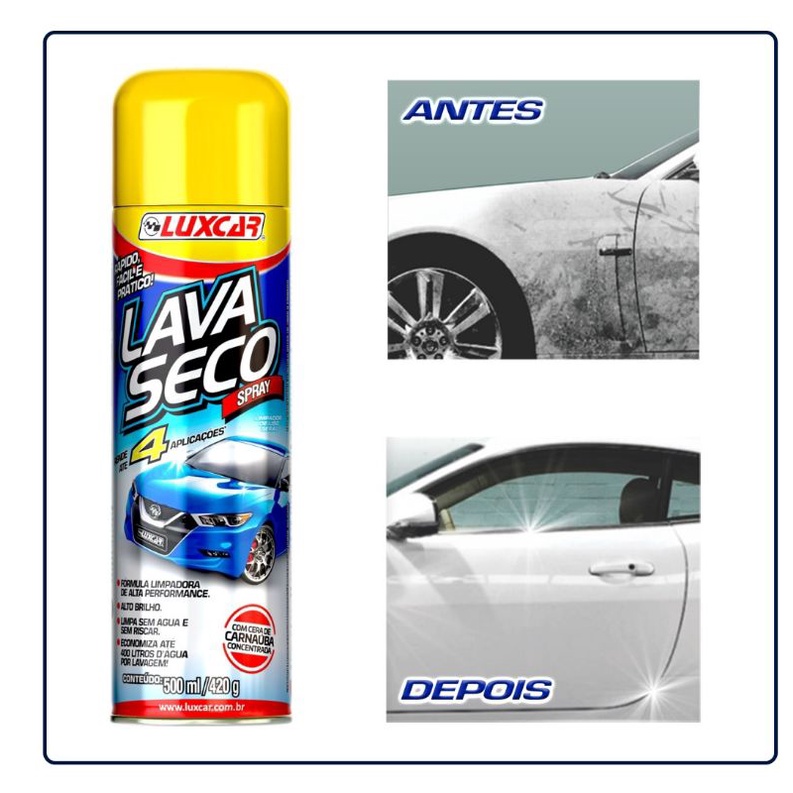 LAVA SECO SPRAY 500ML (FÁCIL Aplicação,LIMPA SEM RISCAR,SEM USO DE AGUA ...