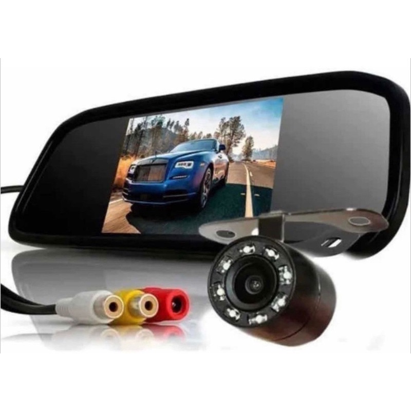 Retrovisor Lcd Com Câmera De Ré Com Infravermelho | Shopee Brasil