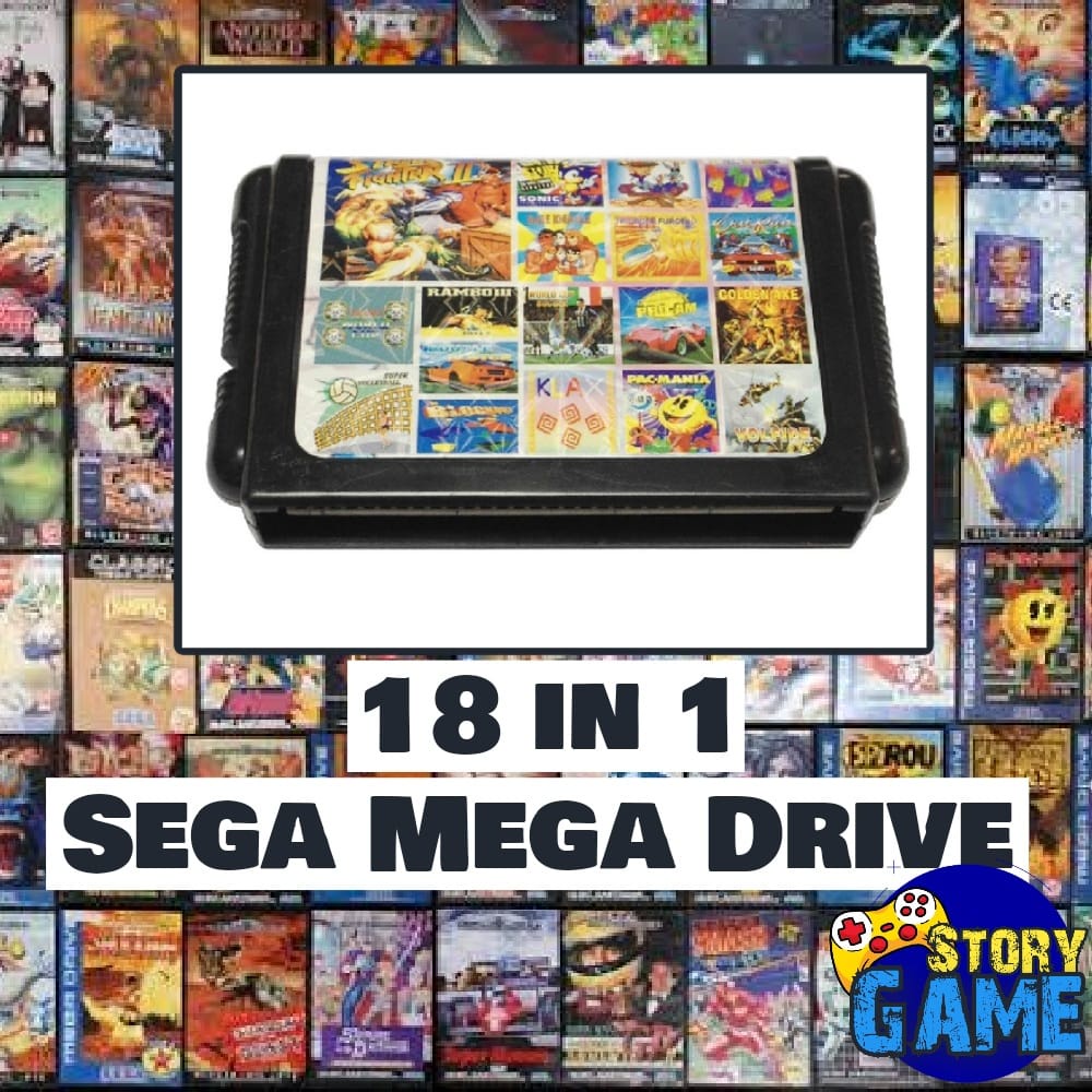 Cartucho 18 in 1 Mega drive Fita Sega Mega Drive Japonês - Faz a Boa!