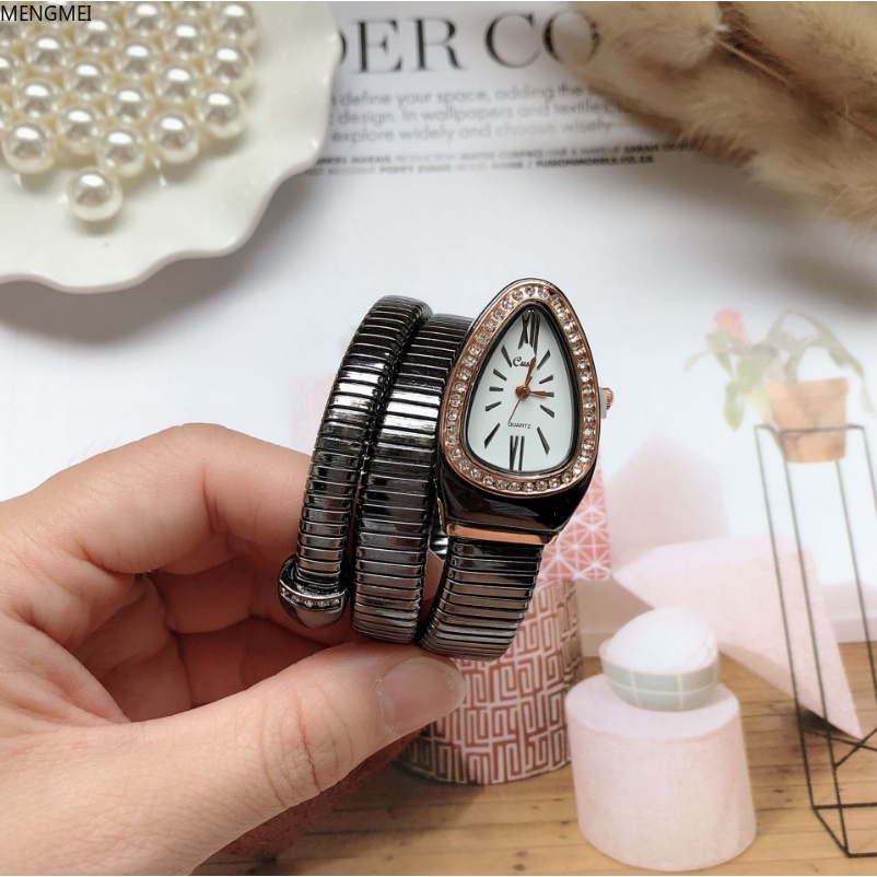 Relógio Snake Ladies Watch Animal Snake Shape Ladies Watch Gold Quartz ...