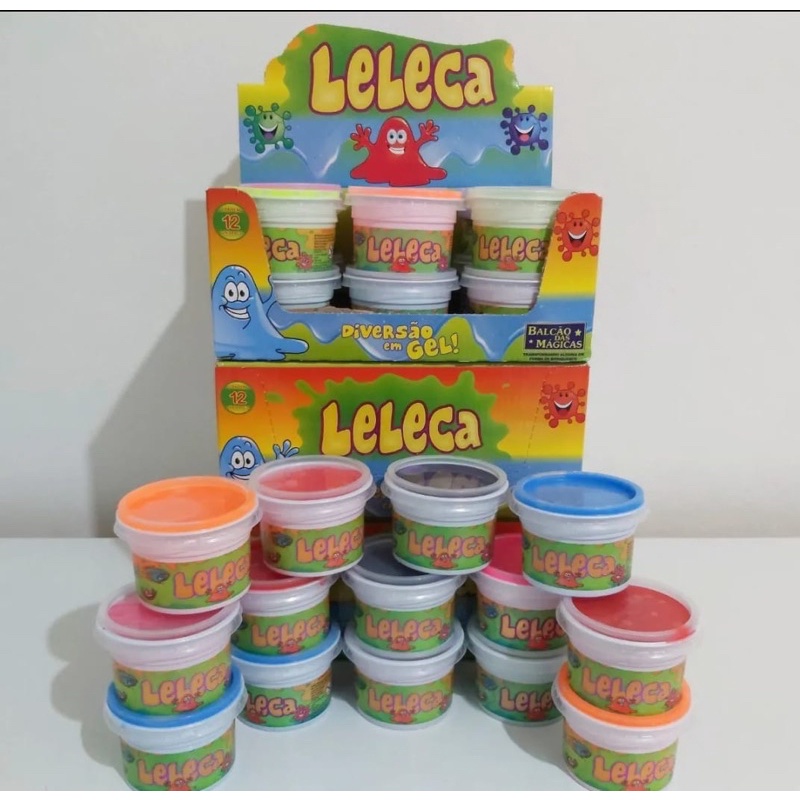 Geleca slime caixa com 12 potes 125g (caixa fechada) | Shopee Brasil