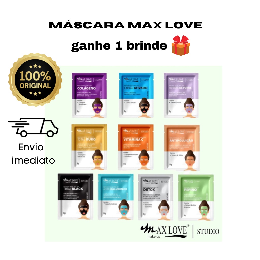 Máscara Facial Max love Sâche 8G Skin Care - Cuidados com a pele ...