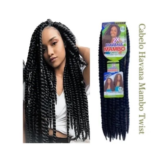 Cabelo Mambo Havana 2x Twist Mambo Braid 60cm 3 Pacotes Preto | Shopee ...