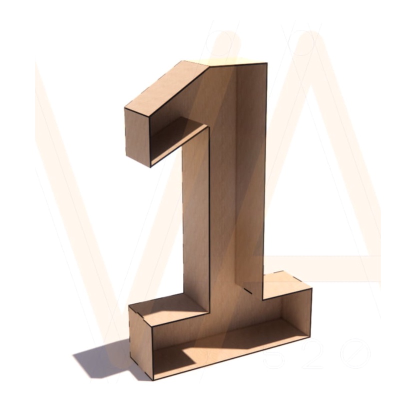 Numero 1 Em Mdf Cru Para Colocação De Bexigas E Led | Shopee Brasil