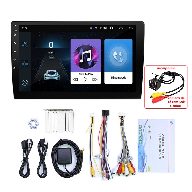 MP5 Multimidia 9 Polegadas 2Din Android, WIFI, 1GB/16GB, GPS, Bluetooth + Câmera de Ré | Shopee ...