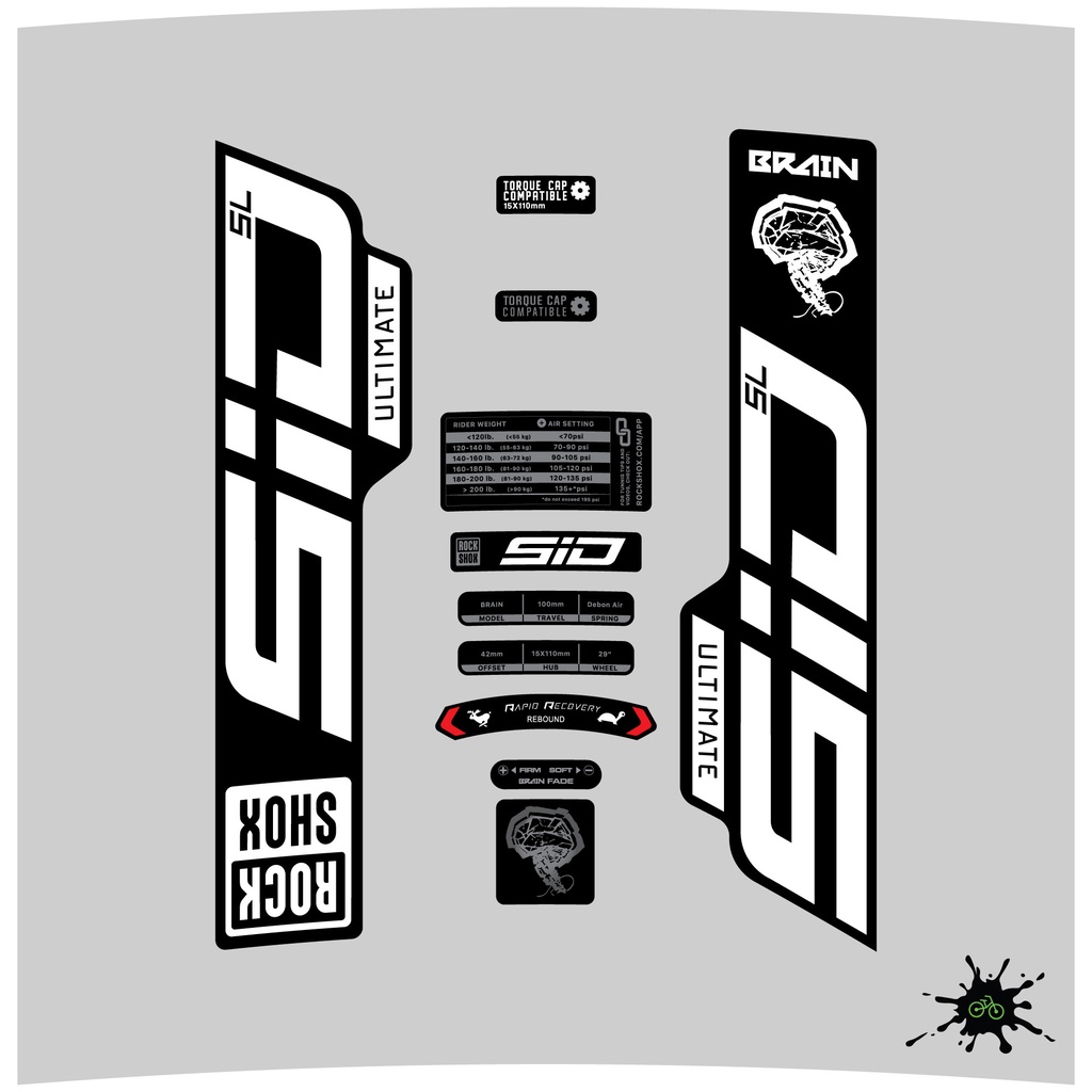 KIT ADESIVOS ROCKSHOX SID BRAIN ULTIMATE SL | Shopee Brasil
