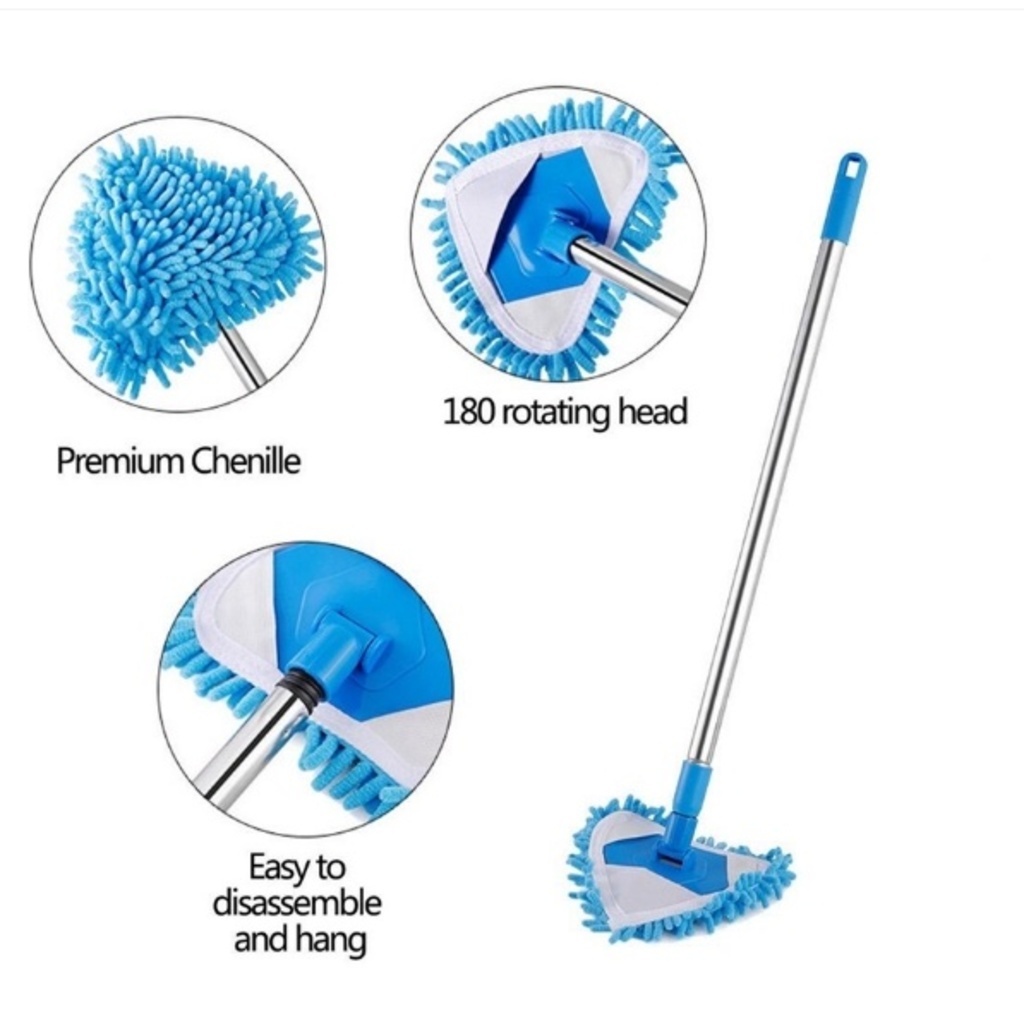 Mini Mop Multiuso Triângulo Retrátil Limpeza Banheiro Chão Janela ...