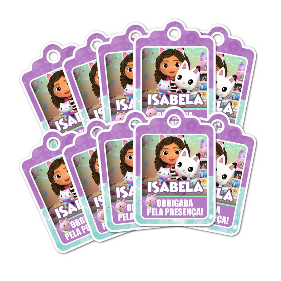 Kit de Tag com furo A Casa Magica da Gabby para Lembrancinha de Festa ...