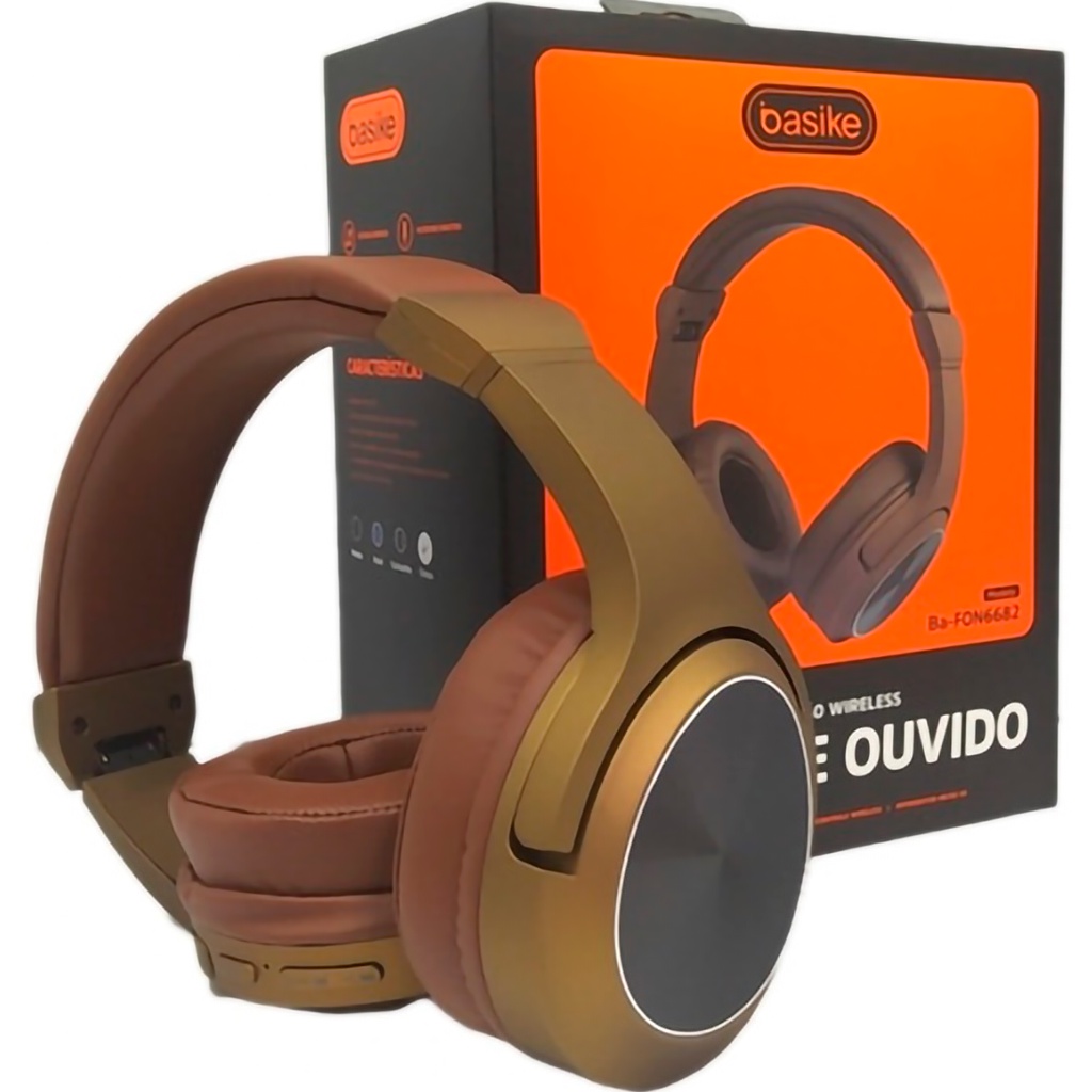 Fone De Ouvido Headphone Basike Bluetooth Basike FON 6682 | Shopee Brasil