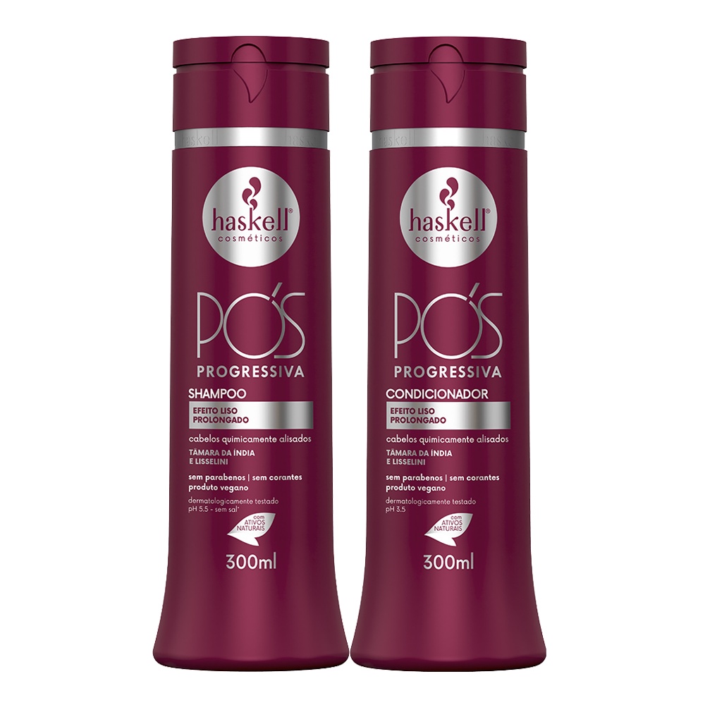 Kit Shampoo e Condicionador Alinhador Pós Progressiva Haskell 300ml | Shopee Brasil