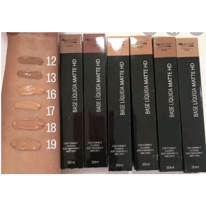 Base liquida matte hd Max love | Shopee Brasil