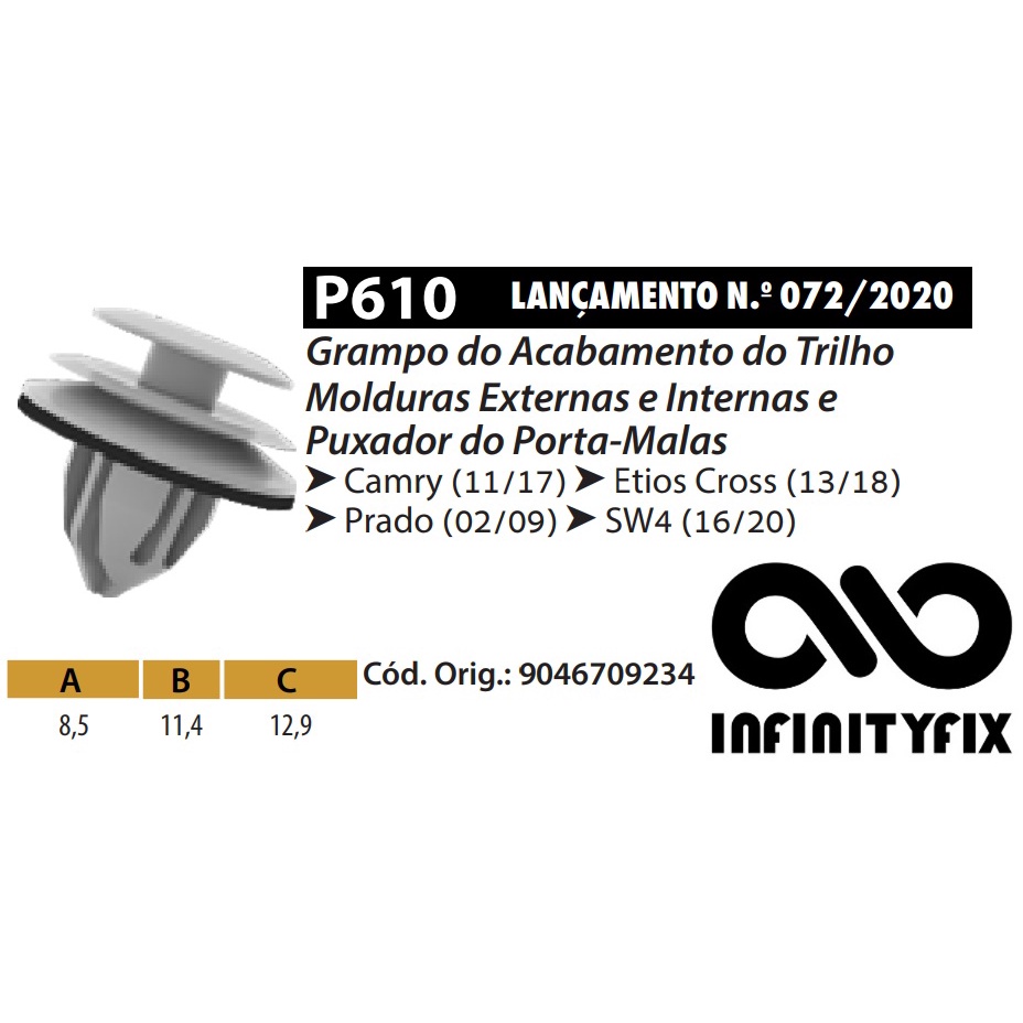 10 Presilha Grampo do Acabamento do Trilho Molduras Externas e Internas ...