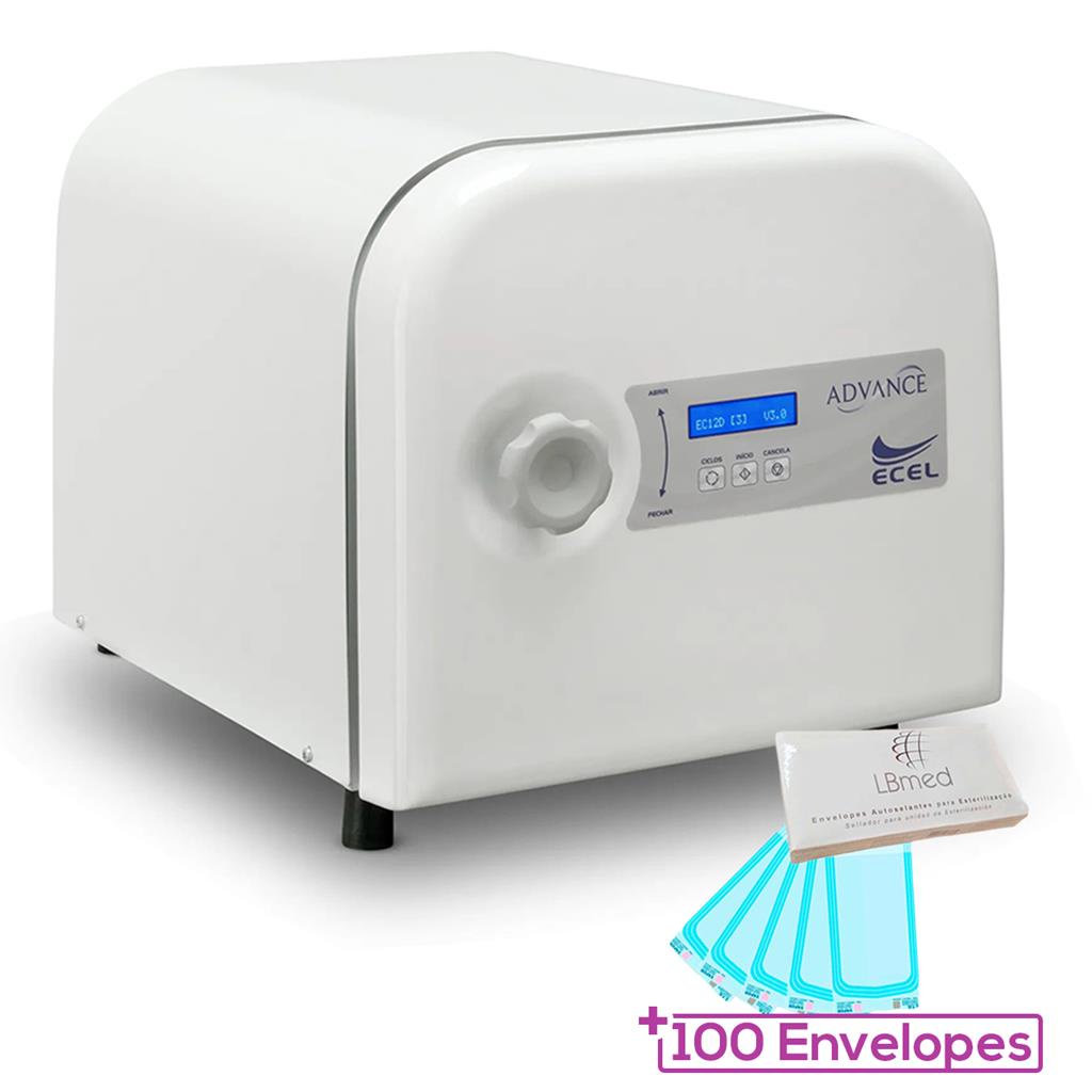 Autoclave EC12D Advance 12 Litros + 100 Envelopes Esterilizantes -Ecel ...