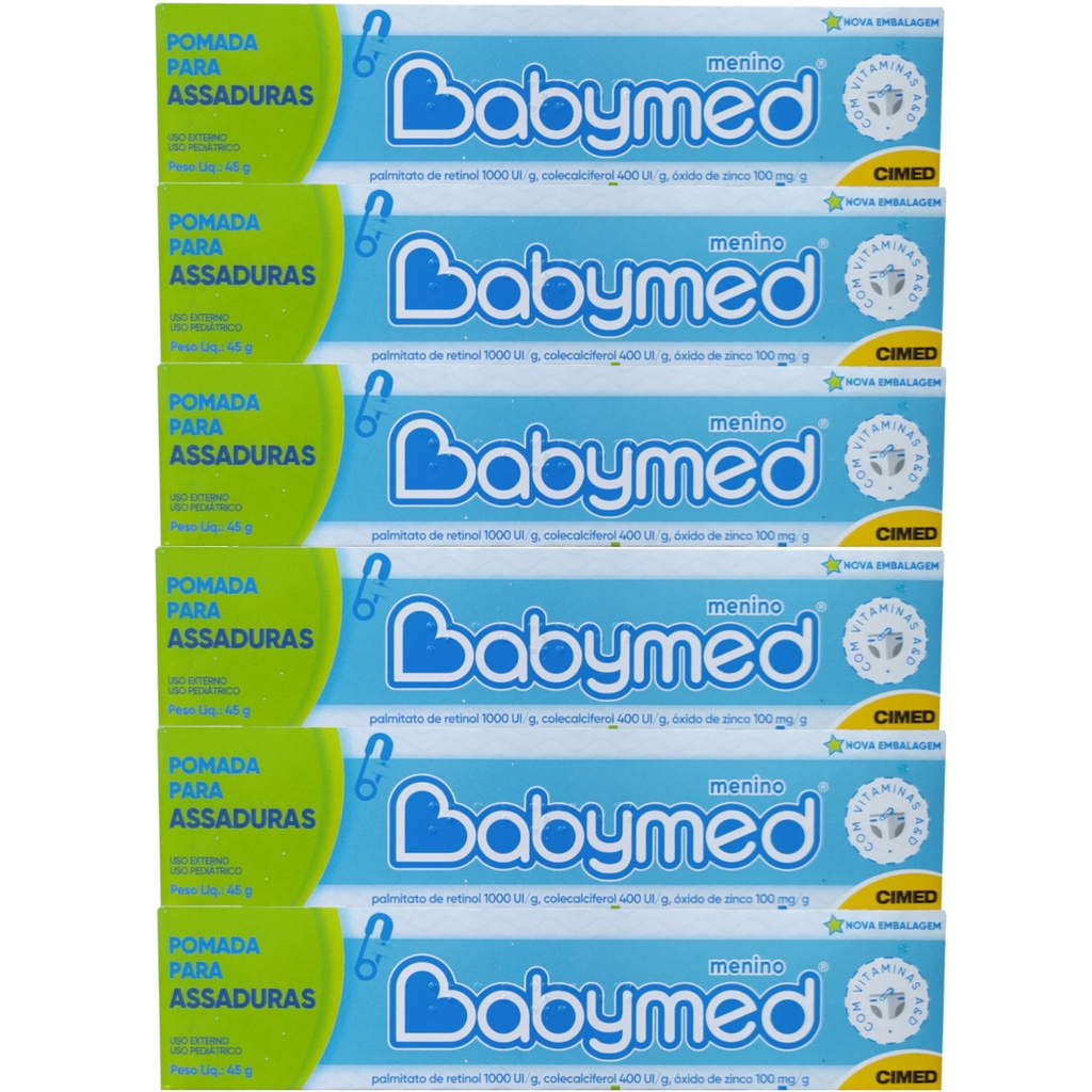 Kit 6x Babymed Pomada Contra Assaduras Azul 45g | Shopee Brasil