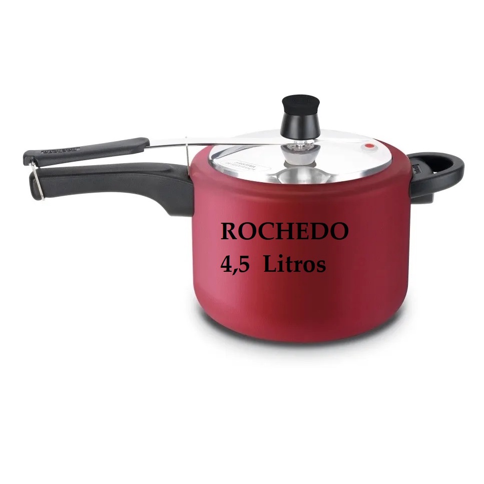 Panela Pressão Rochedo 4,5 Vermelha Antiaderente Melhor Marca | Shopee ...