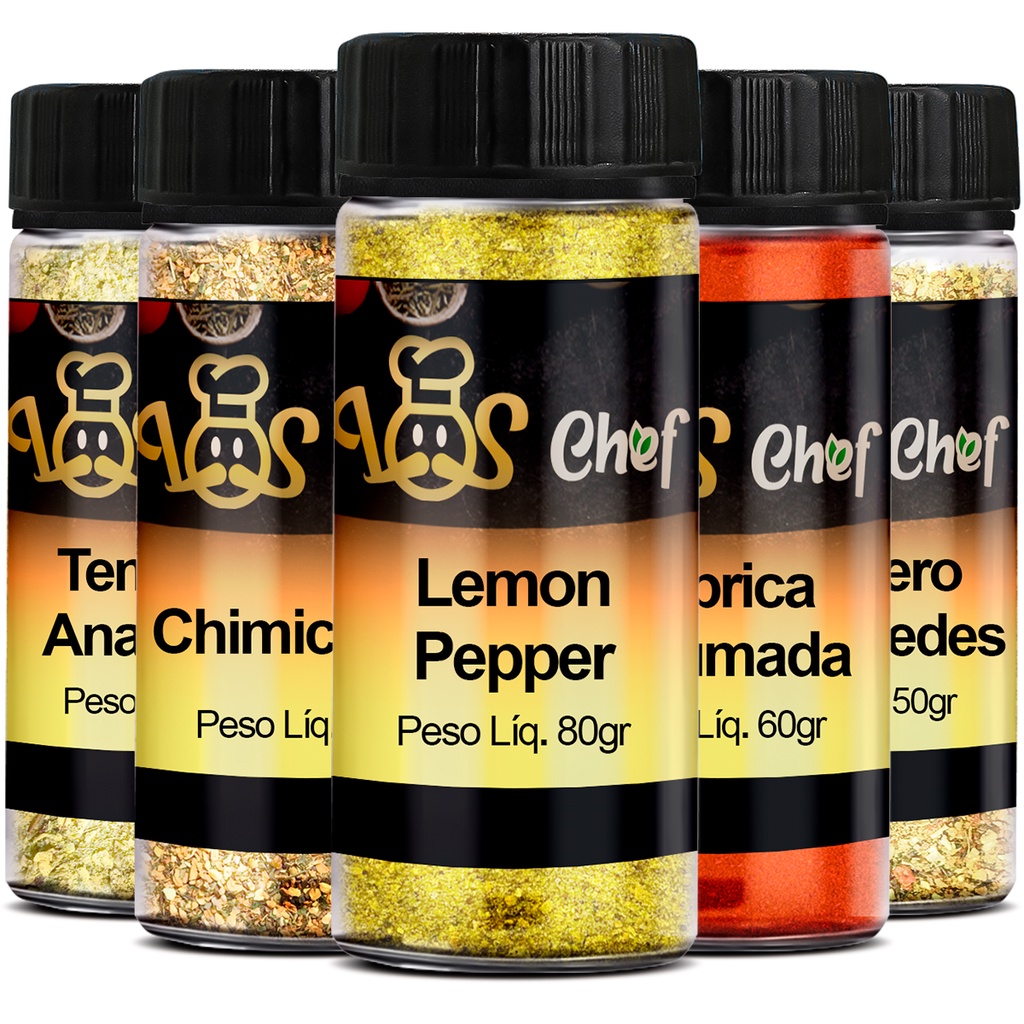 Kit 5 Temperos no Pote Até 130gr Ana Maria Páprica Defumada Chimichurri ...