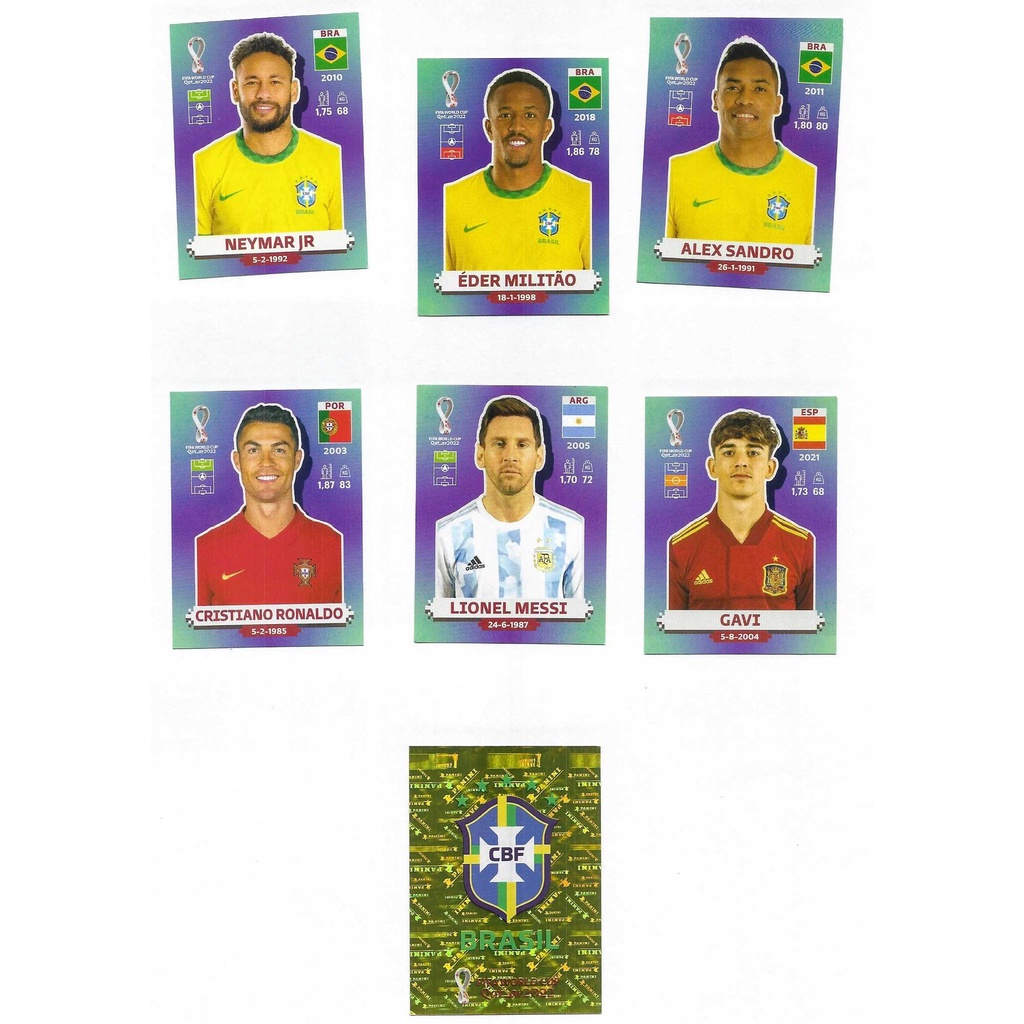 Kit figurinhas da copa do mundo 2022 panini Neymar, Messi, CR7, Gavi ...