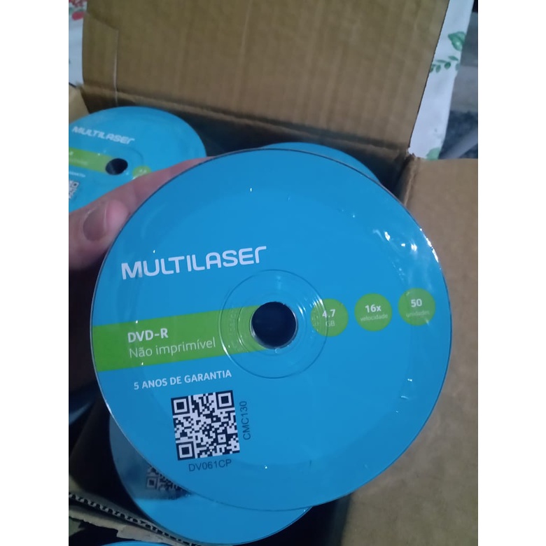 100 Midia Dvd-r Multilaser 16x Logo 4.7gb (Grava Jogo) | Shopee Brasil